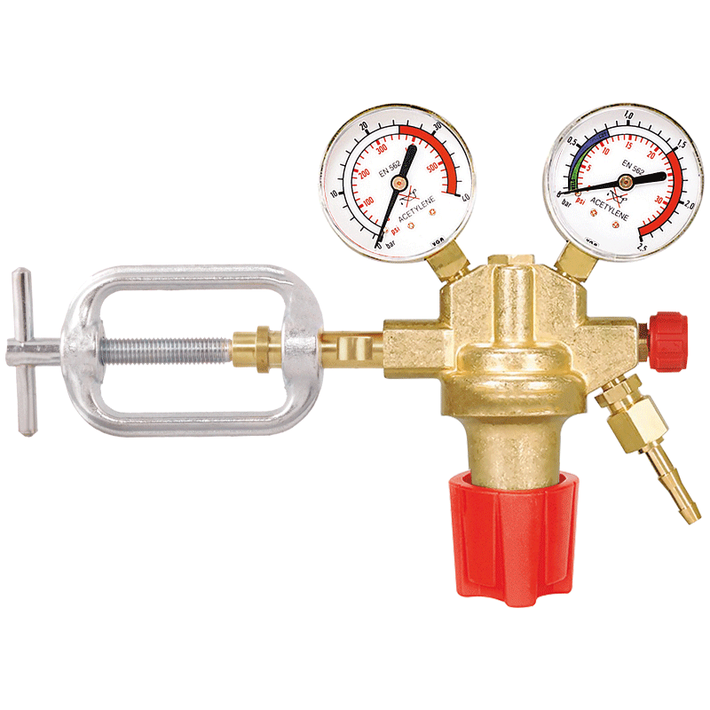 Yıldız Gaz Armatürleri - Acetylene Pressure Regulator with Clamp with Valve